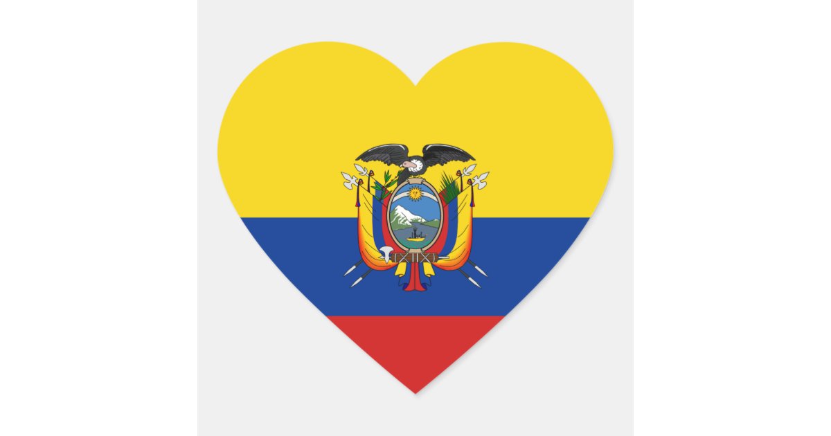 Ecuador Flag Heart Sticker | Zazzle