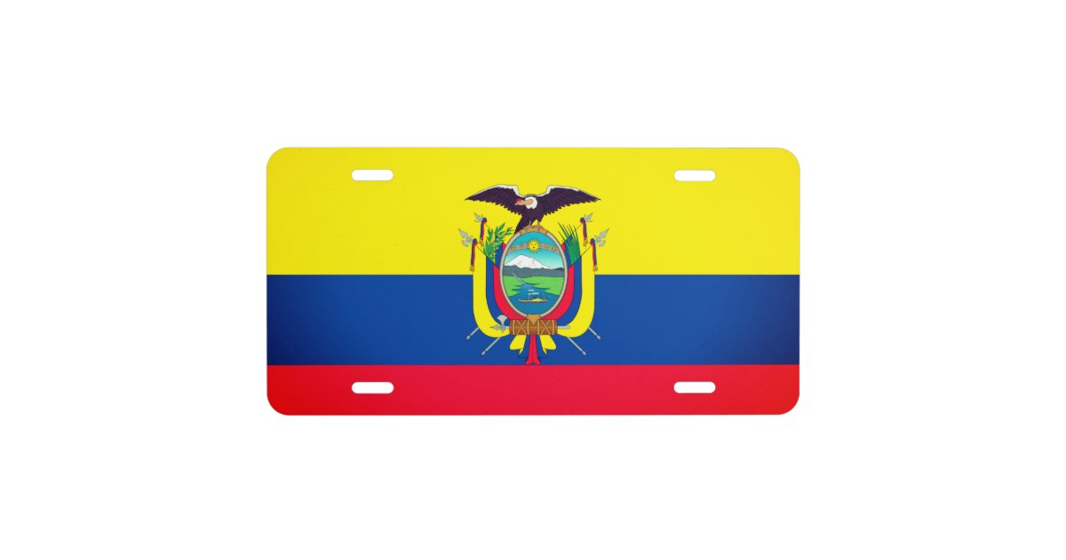 Ecuador Flag License Plate | Zazzle