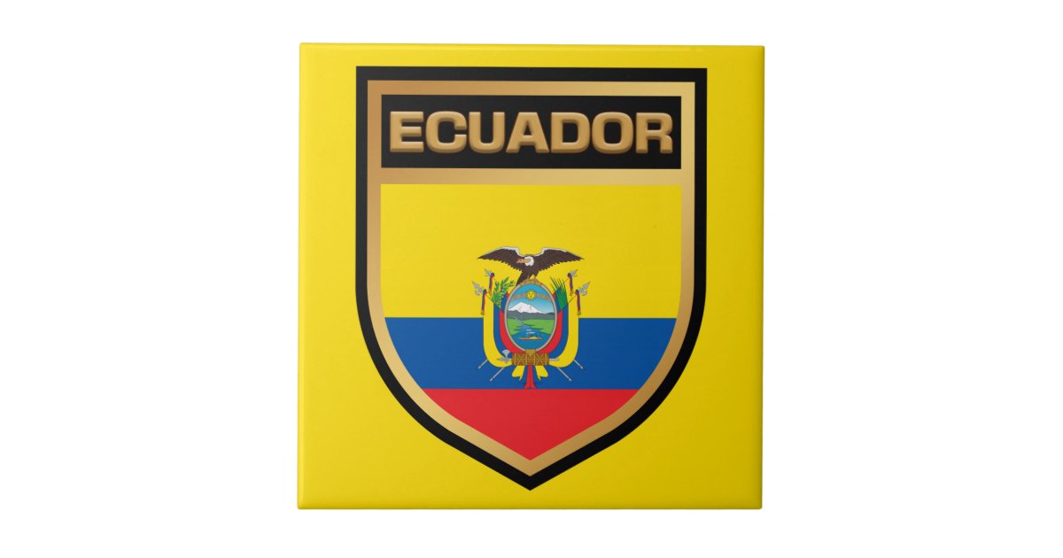 Ecuador Flag Shield Ceramic Tile | Zazzle