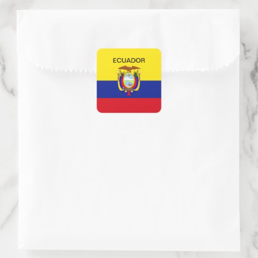 Ecuador flag square sticker | Zazzle