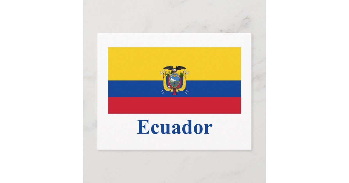 Ecuador Flag with Name Postcard | Zazzle