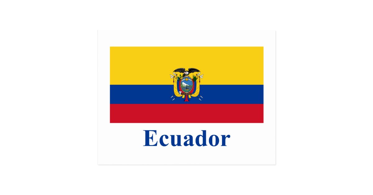 Ecuador Flag with Name Postcard | Zazzle.com