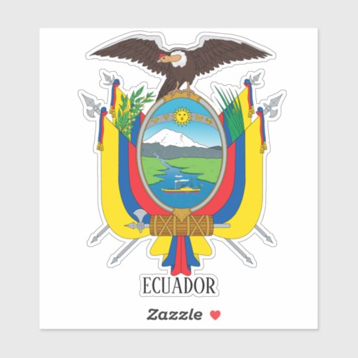 Ecuador National Coat Of Arms Patriotic Sticker | Zazzle
