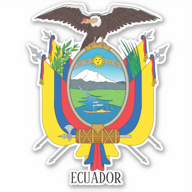 Ecuador National Coat Of Arms Patriotic Sticker | Zazzle