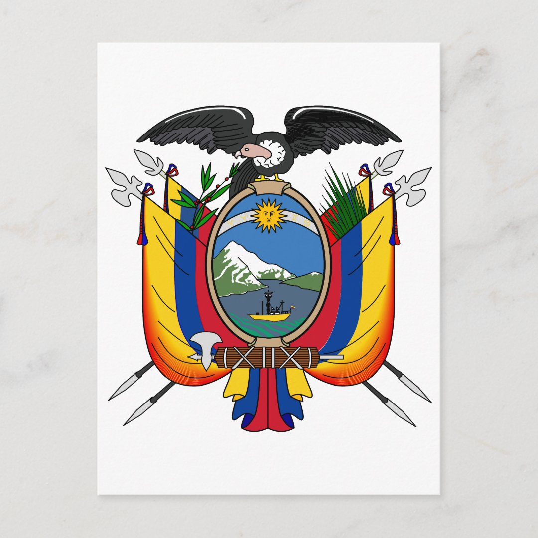 Ecuador Official Coat Of Arms Heraldry Symbol Postcard | Zazzle