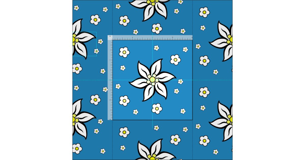 Edelweiss on Blue Fabric | Zazzle