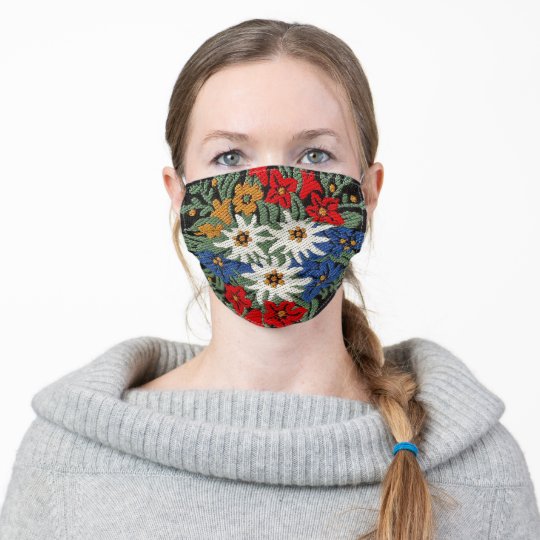 Edelweiss Swiss Alpine Flower Adult Cloth Face Mask | Zazzle.com