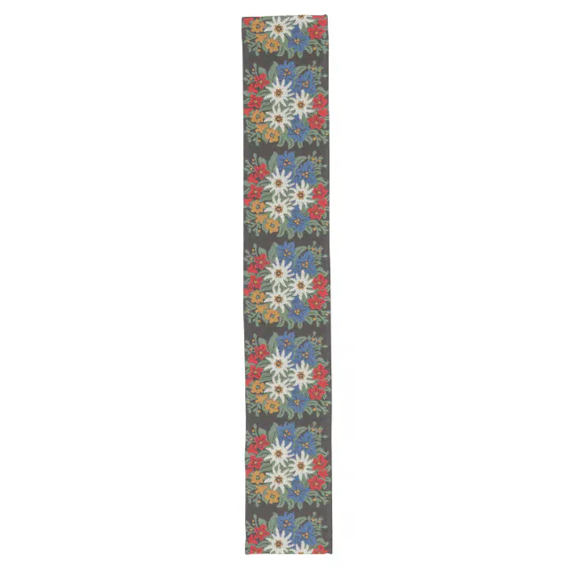 Edelweiss Swiss Alpine Flower Long Table Runner | Zazzle