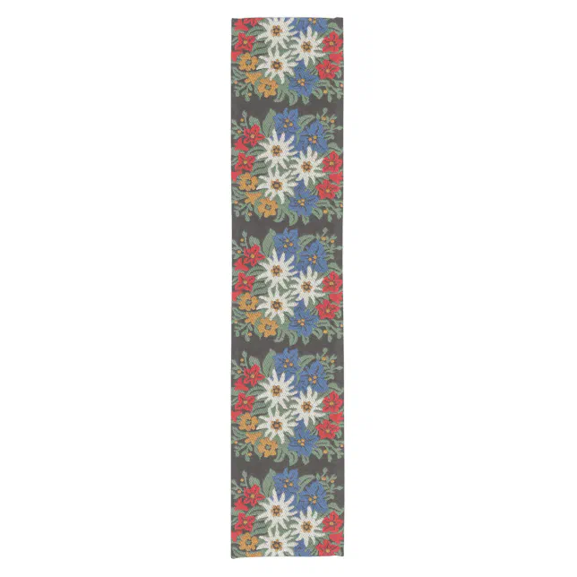 Edelweiss Swiss Alpine Flower Short Table Runner | Zazzle