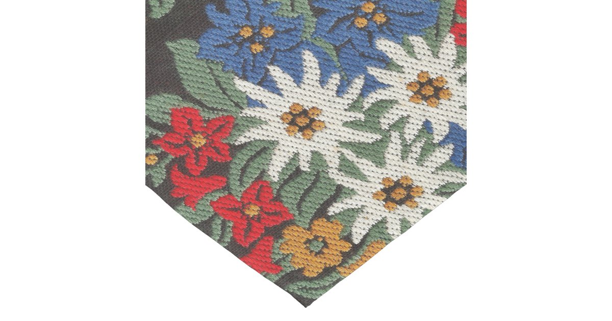Edelweiss Swiss Alpine Flower Short Table Runner | Zazzle