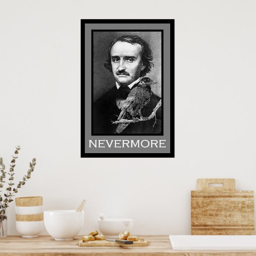 Edgar Allan Poe and Raven Poster | Zazzle