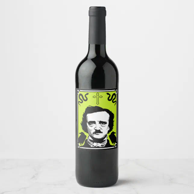 Edgar Allan Poe Anniversary January 19 Wine Label | Zazzle