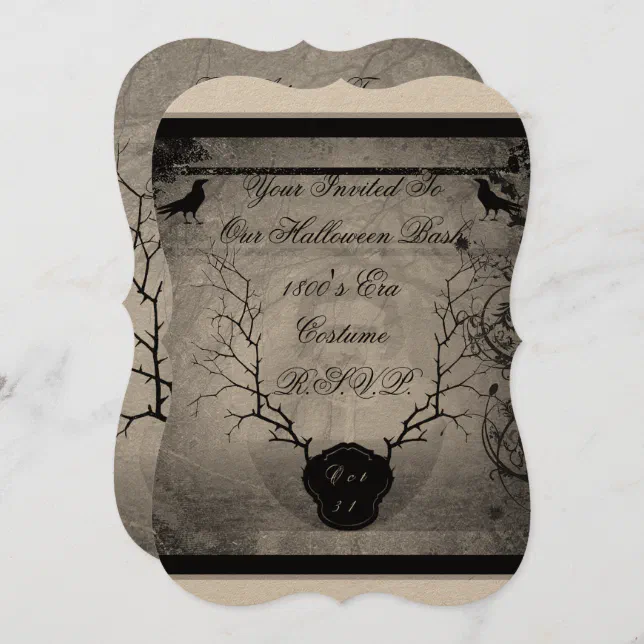 Edgar Allan Poe Halloween Party Invitation | Zazzle