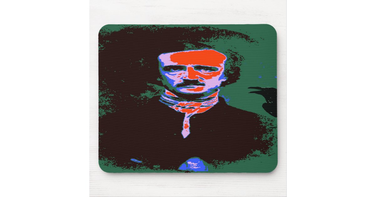 Edgar Allan Poe Pop Art Mouse Pad | Zazzle