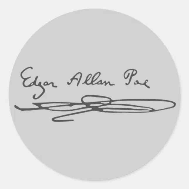 Edgar Allan Poe Signature Classic Round Sticker | Zazzle