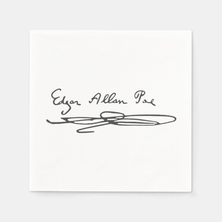 Edgar Allan Poe Signature Paper Napkins | Zazzle
