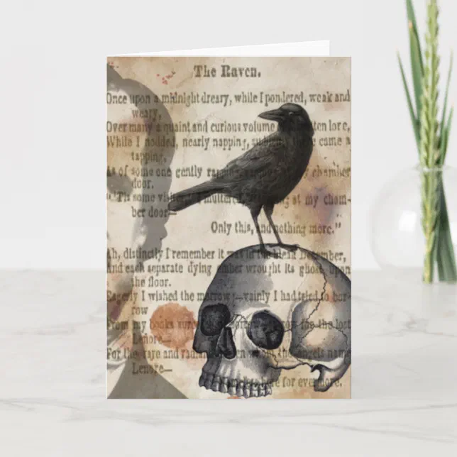 Edgar Allan Poe The Raven Greeting Card | Zazzle
