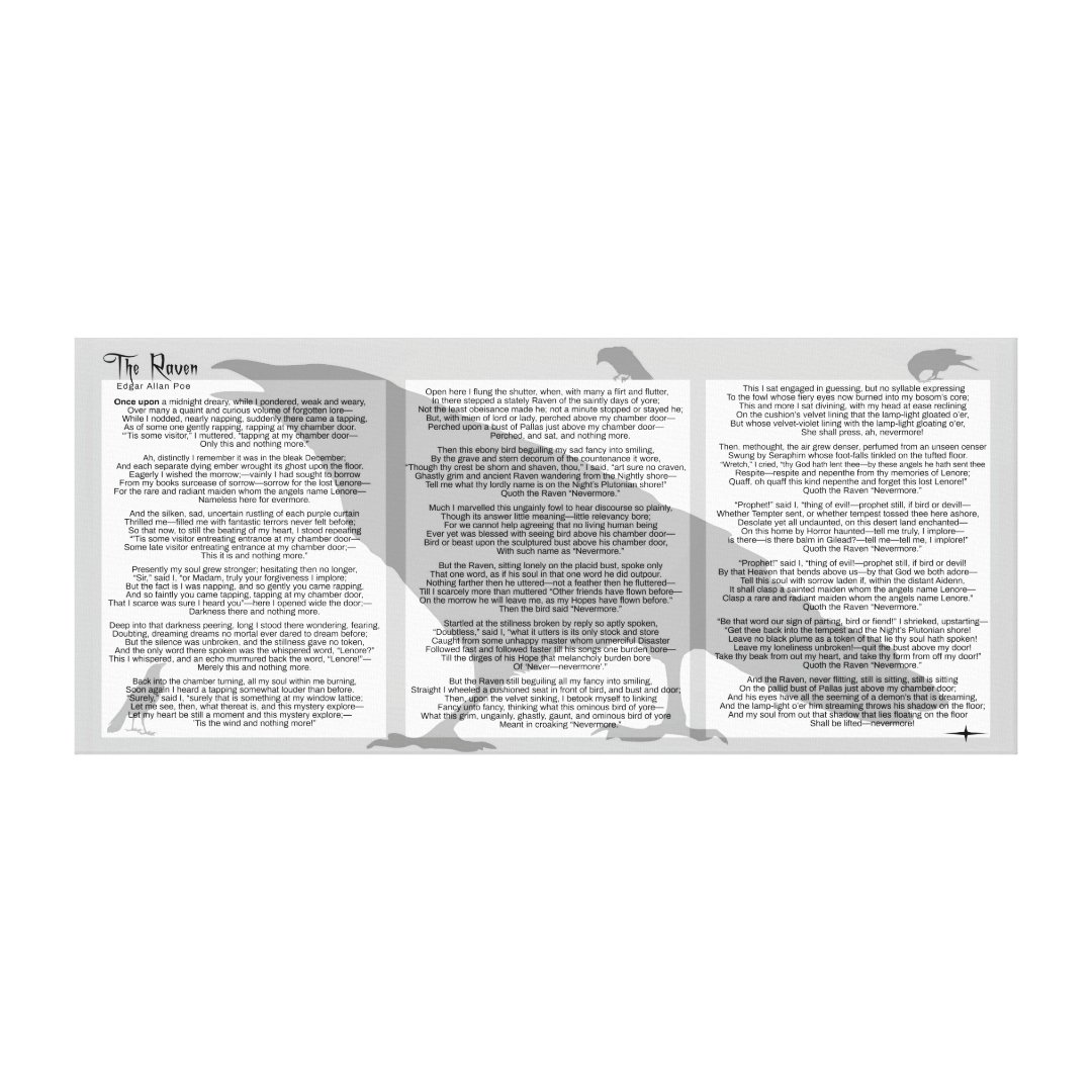 Edgar Allan Poe The Raven Whole Poem Canvas Print | Zazzle