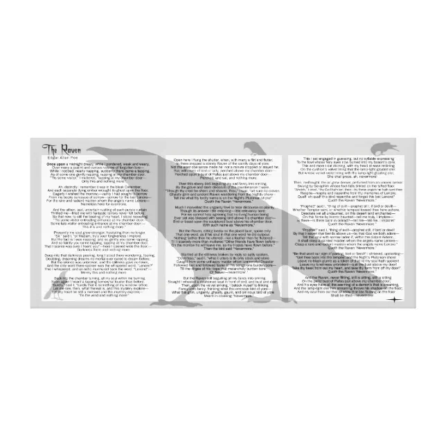 Edgar Allan Poe The Raven Whole Poem Canvas Print | Zazzle