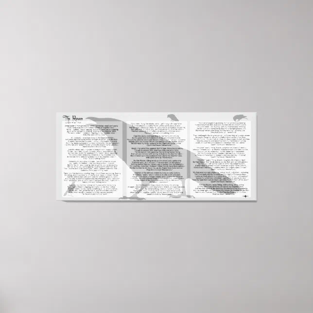 Edgar Allan Poe The Raven Whole Poem Canvas Print | Zazzle