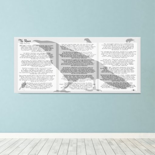 Edgar Allan Poe The Raven Whole Poem Canvas Print | Zazzle