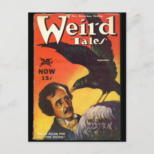 Edgar Allan Poe Weird Tales Cover Postcard | Zazzle