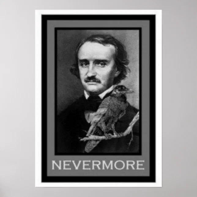 Edgar Allen Poe and Raven Poster | Zazzle