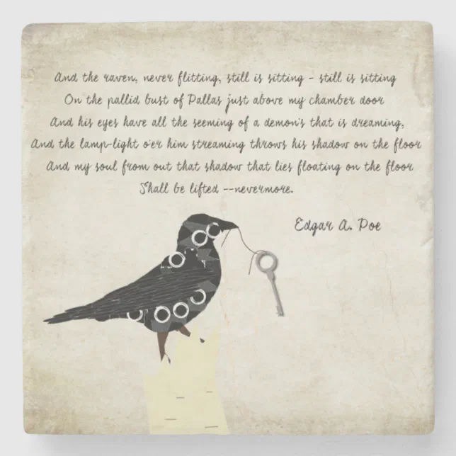 Edgar Allen Poe Stone Coaster | Zazzle