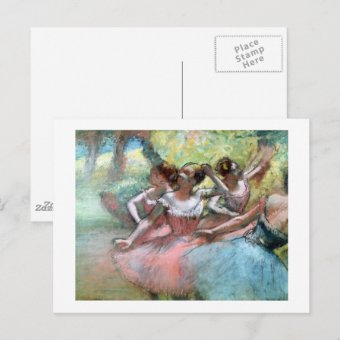 Edgar Degas | Four ballerinas on the stage Postcard | Zazzle