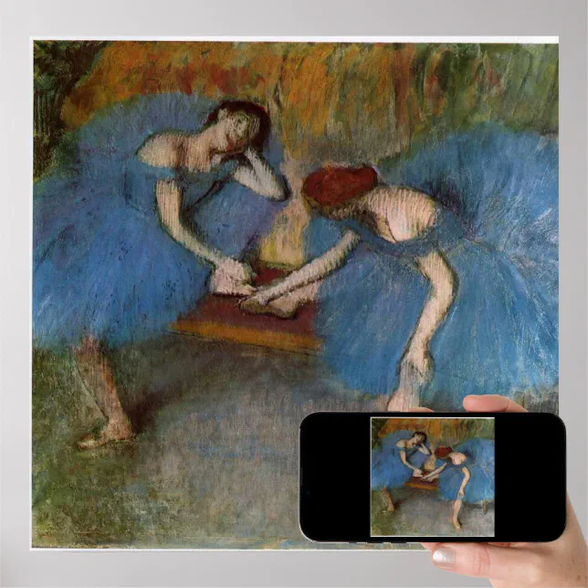 Edgar Degas - Two Dancers Blue Tutu Redhead Dancer Poster | Zazzle