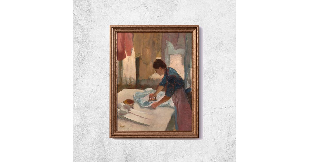 Edgar Degas Woman Ironing Laundry Room Art Poster | Zazzle