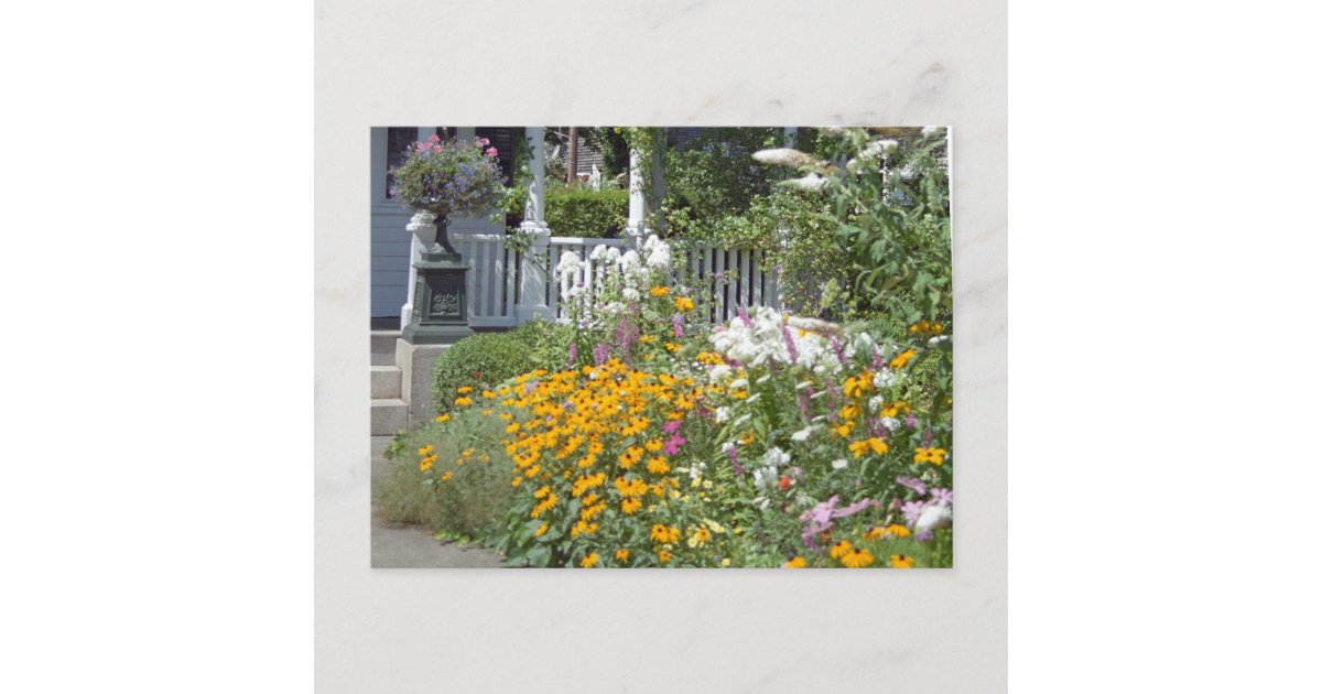 Edgartown Hotel Summer Garden Custom Postcards | Zazzle