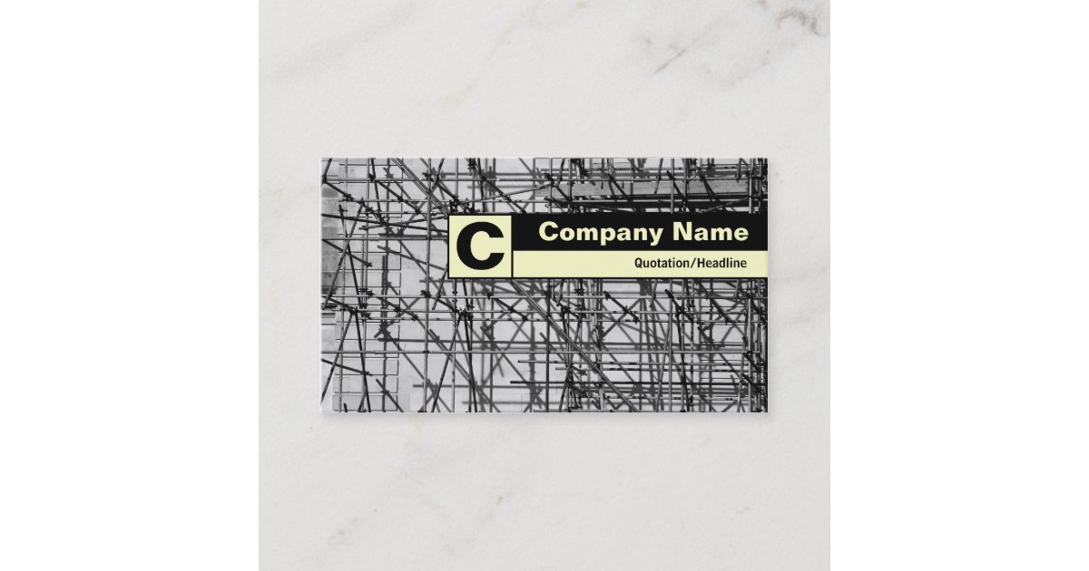 Edge Labeled Monogram - Scaffolding Business Card | Zazzle
