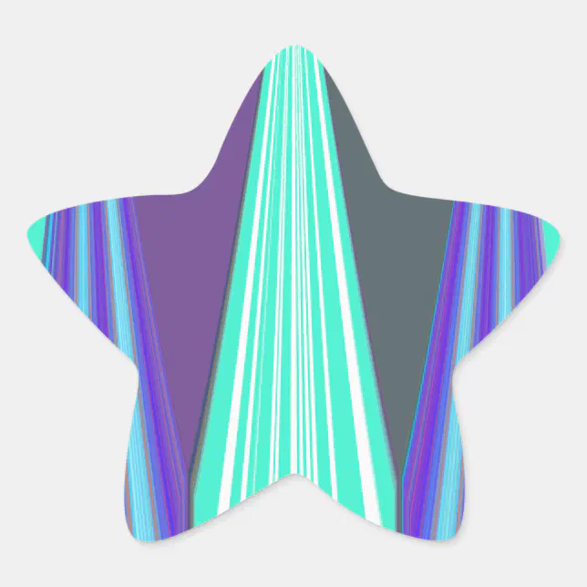 Edgy Blue Purple Cyan Chevron Art Print Star Sticker | Zazzle