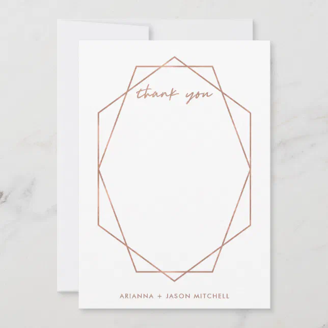 Edgy Geometric Thank You Card | Zazzle