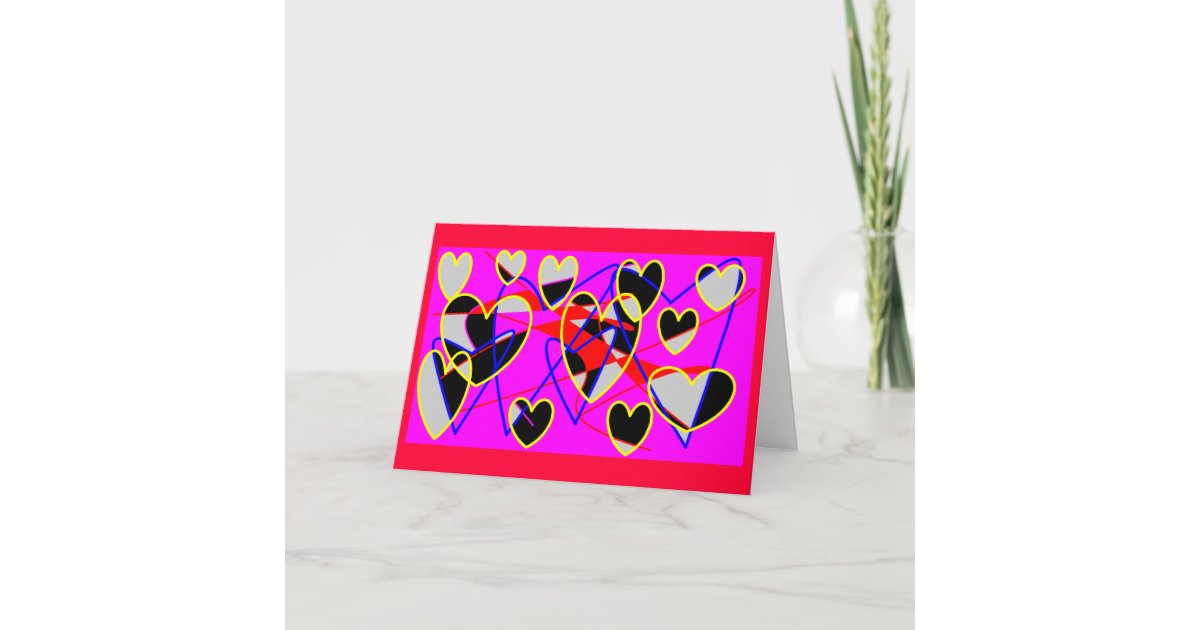 Edgy Hearts Holiday Card | Zazzle