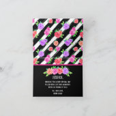 Edgy Roses & Modern Stripes Happy Birthday Card | Zazzle