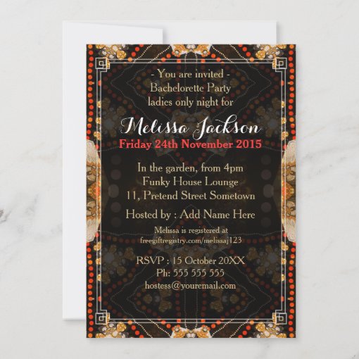Edgy Rustic Tribal Ladies Night Bachelorette Party Invitation | Zazzle