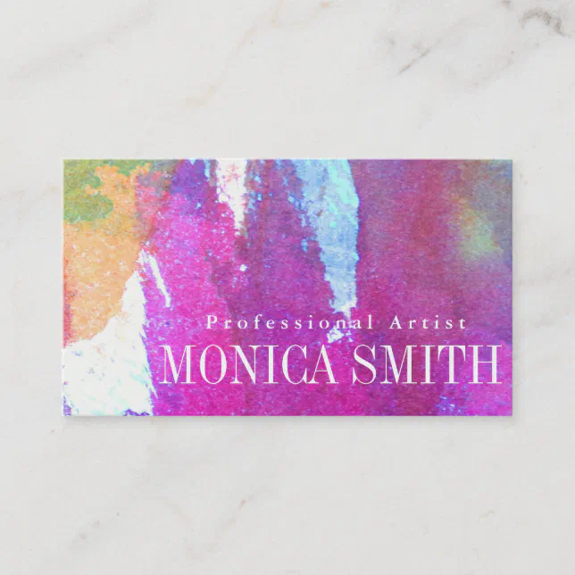 Edgy Watercolor Business Card | Zazzle