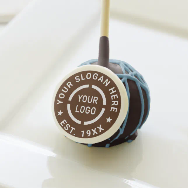 Edible printed business logo custom cake pops | Zazzle