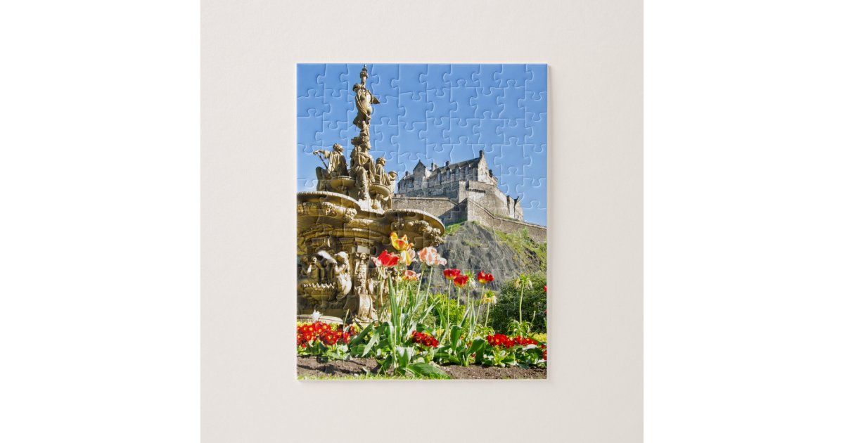 Edinburgh Castle and Ross Fountain Jigsaw Puzzle | Zazzle