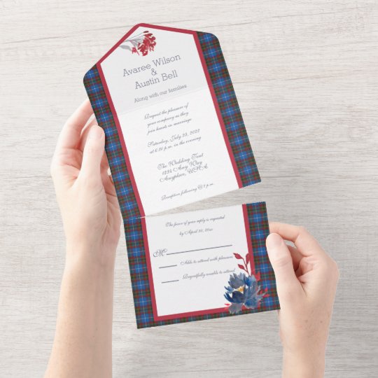 Edinburgh Original Scottish Tartan All In One Invitation | Zazzle.com