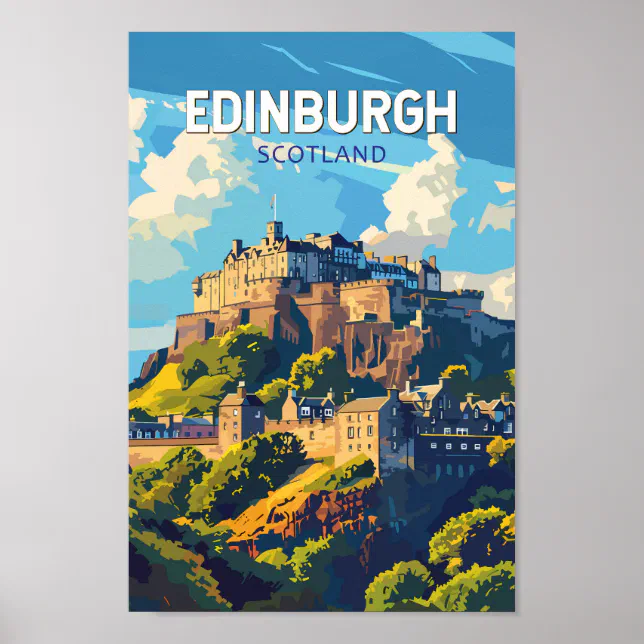 Edinburgh Scotland Travel Art Vintage Poster | Zazzle