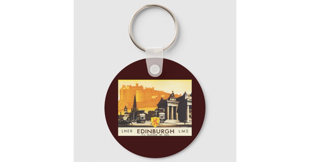 Edinburgh via LNER Rail Poster Keychain | Zazzle