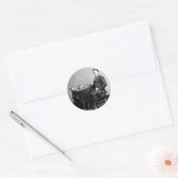 Edison and His Phonograph 1887 Classic Round Sticker | Zazzle