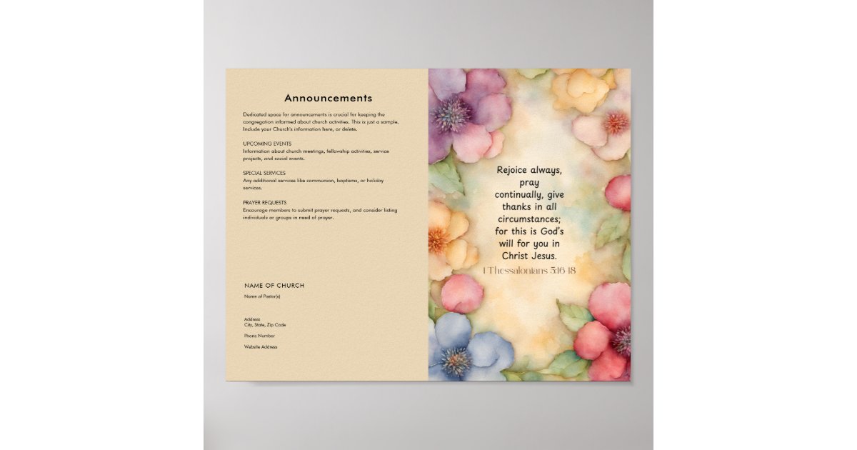 Edit, Download Church Bulletin Poster | Zazzle