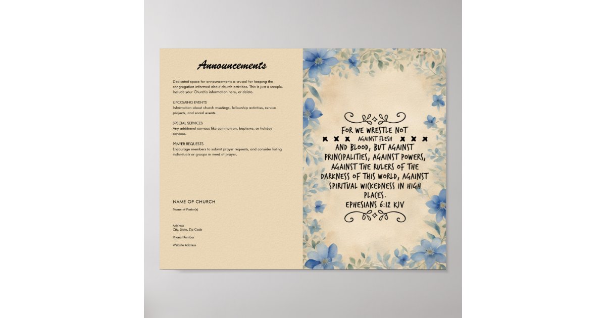 Edit, Download Church Bulletin Poster | Zazzle