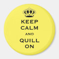 Edit Quill word, Keep Calm 3-in Yellow Magnet | Zazzle