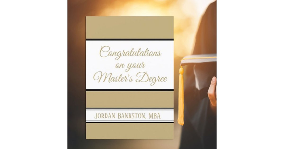 Edit the Initials! Master's degree Graduation card | Zazzle