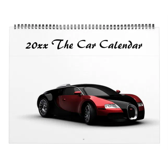 Editable 20xx The Car Calendar | Zazzle